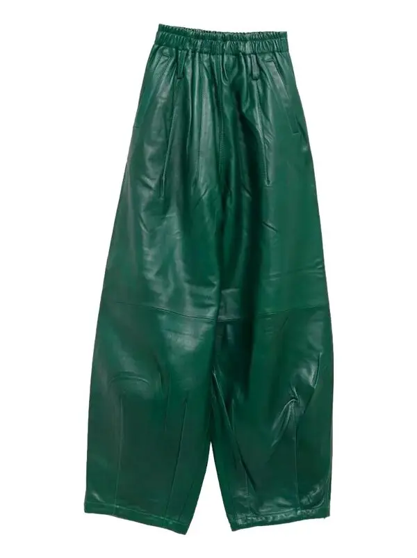 THE FRANKIE SHOP Wide-leg Leather Trousers - Green