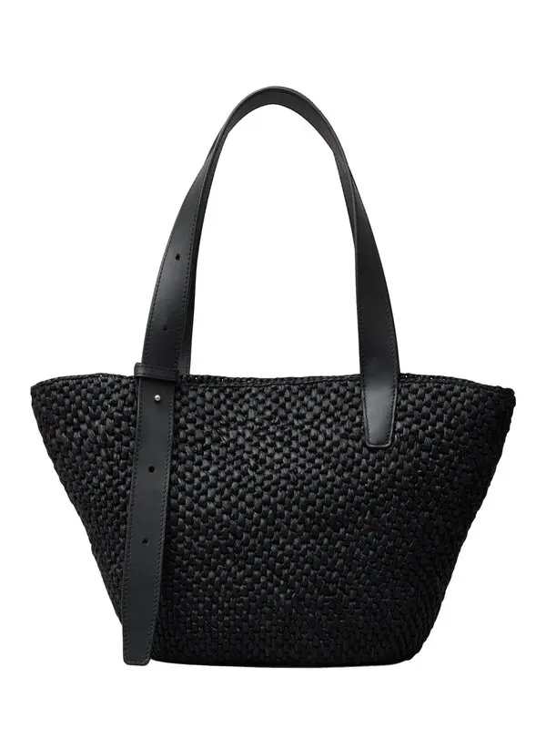 LIÉ STUDIO The Bianca Raffia Bag Small - Black