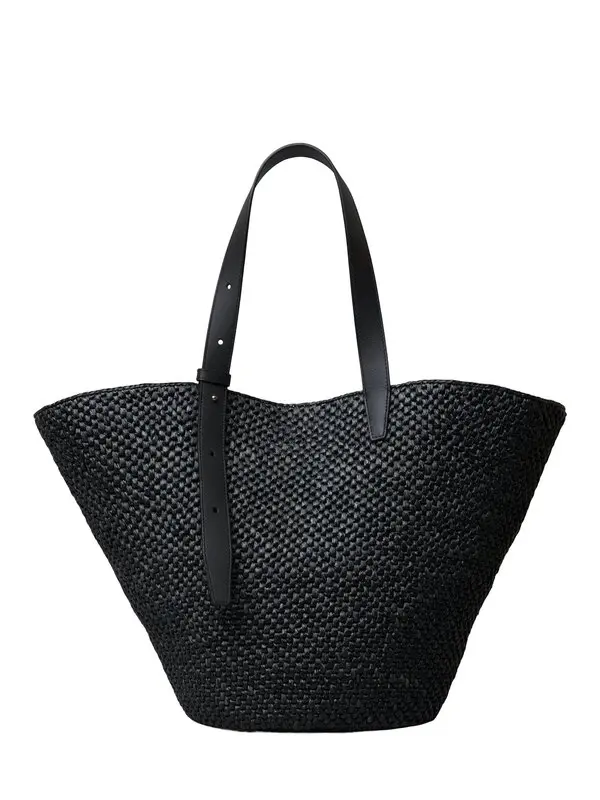 LIÉ STUDIO The Bianca Raffia Bag Large - Black