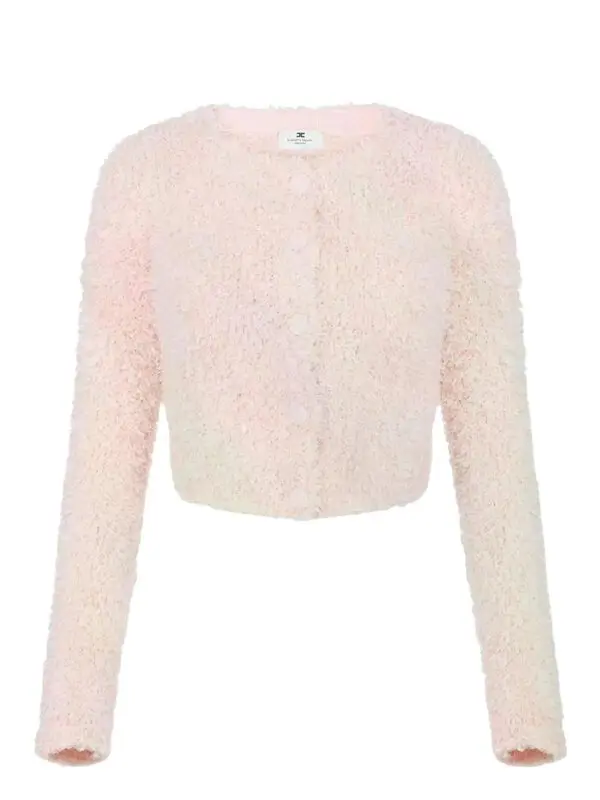 Elisabetta Franchi Cardigan In Fleece Fabric - Pink