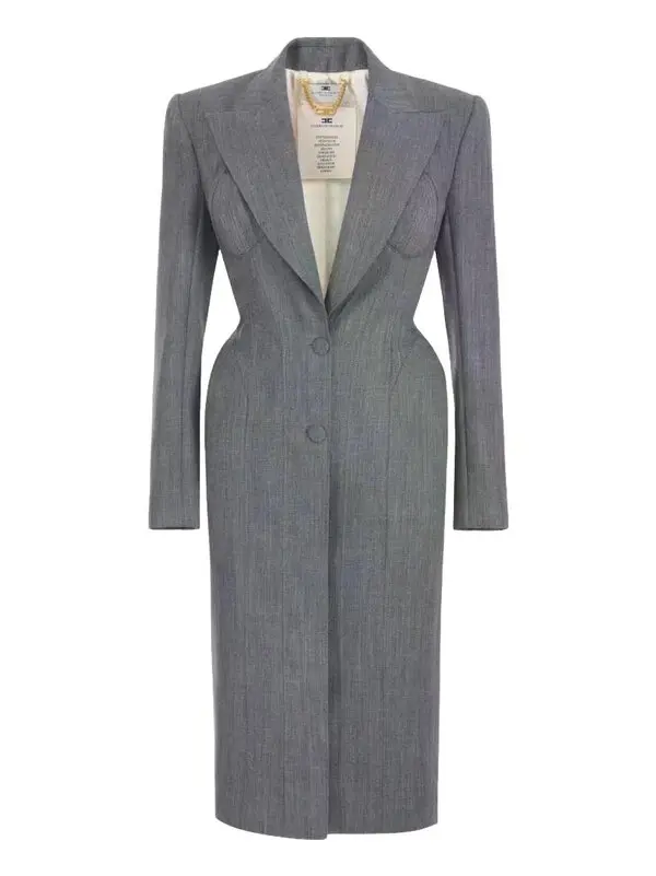 Elisabetta Franchi Wool Bustier-style Coat - Grey