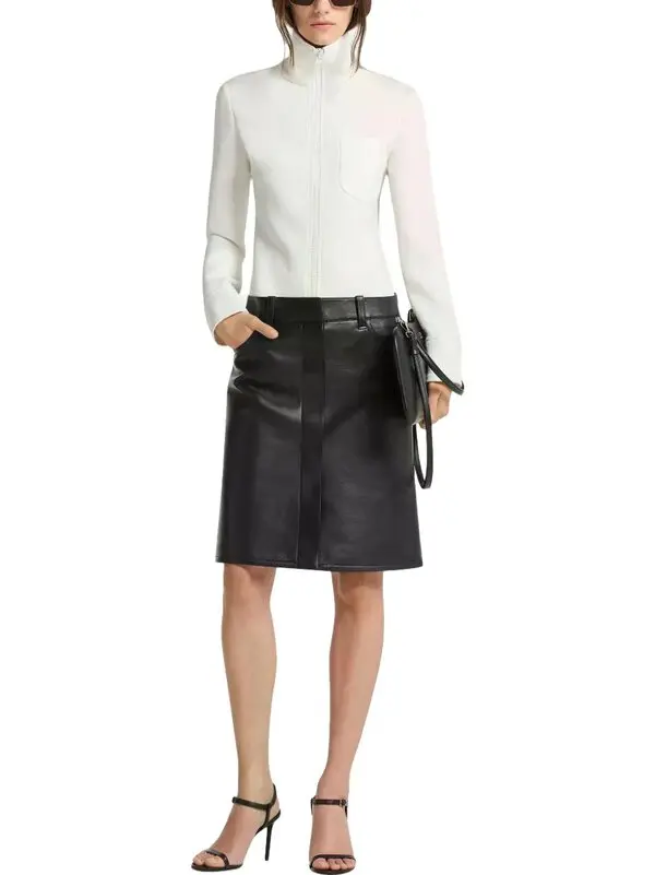 COURREGES Zip-up Twill Cardigan - White