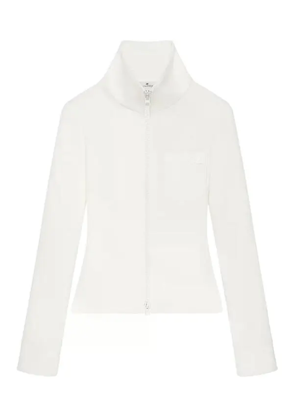 COURREGES Zip-up Twill Cardigan - White