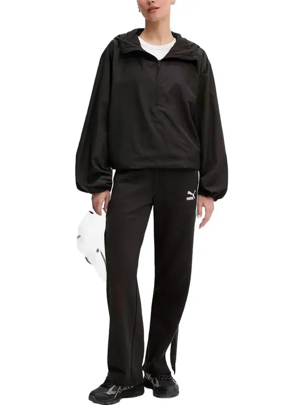 PUMA T7 Stripe Logo Wide Leg Trousers - Black