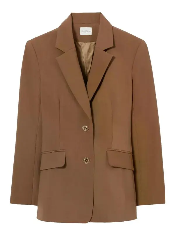 Claudie Pierlot Notched Lapel Button-fastening Blazer - Neutrals