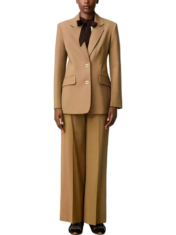 Claudie Pierlot Notched Lapel Button-fastening Blazer - Neutrals