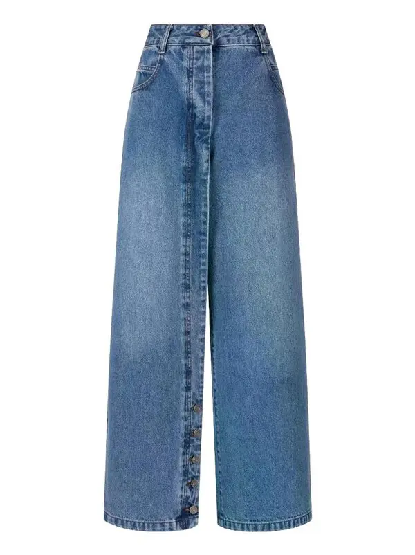 STUDIO TOMBOY Buttoned Wide-leg Jeans - Blue