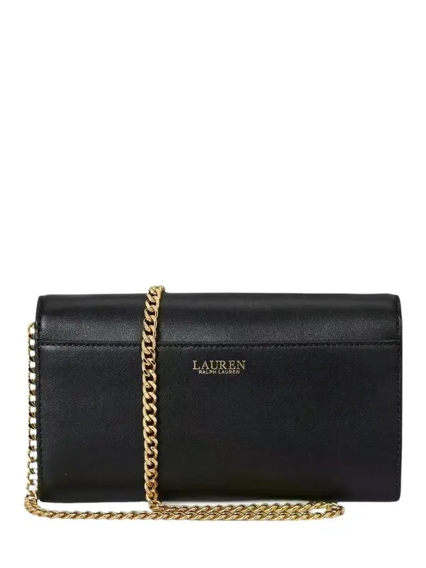 Ralph Lauren Logo-plaque Chain-strap Clutch Bag - Black