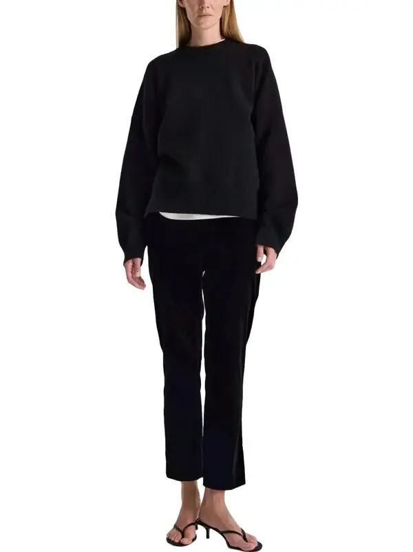 RÓHE Velvet Cigarette-leg Trousers - Black