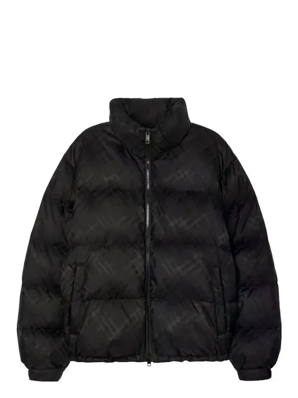Burberry Check Nylon Highlands Puffer Jacket - Black