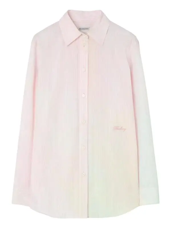 Burberry Classic Fit Striped Cotton Shirt - Pink