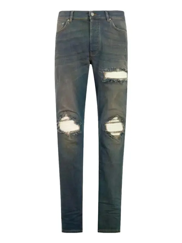 Amiri Distressed Panelled Jeans - Blue