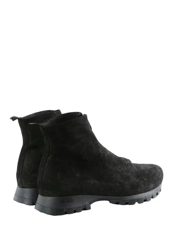 Guidi Front-zip Suede Boots - Black
