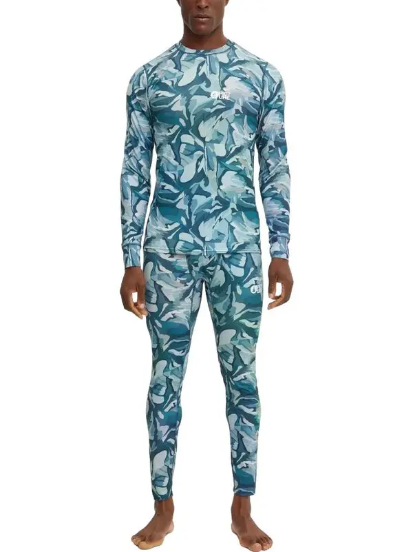 PICTURE ORGANIC CLOTHING Abstract Floral Print Long Sleeve Base Layer - Blue