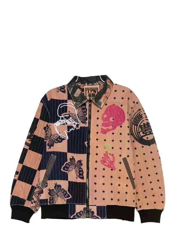 TP WORKS All-over Graphic-print Shirt Jacket - Orange