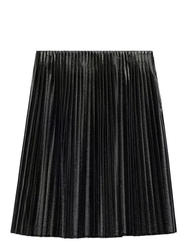 COURREGES Pleated Vinyl Mini Skirt - Black