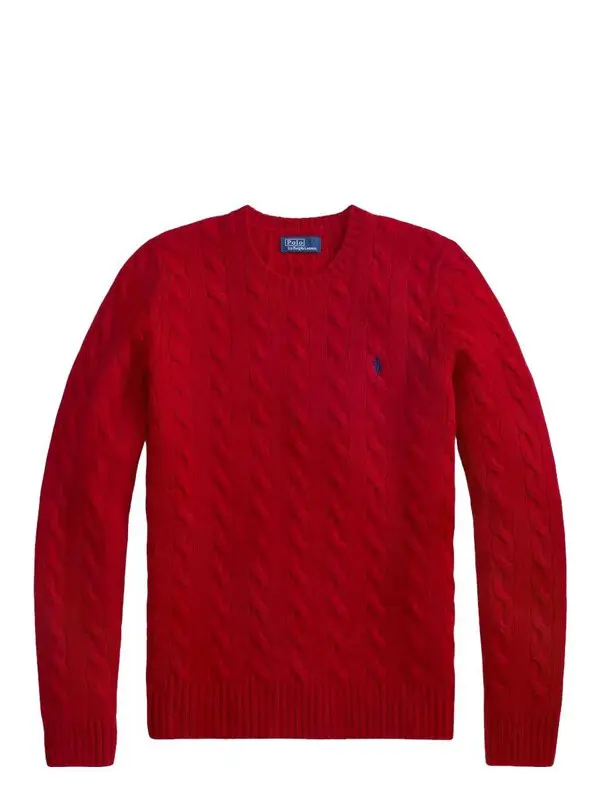 Polo Ralph Lauren Cable-knit Wool-cashmere Crewneck Sweater - Red