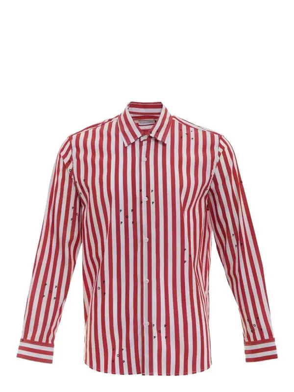 POP TRADING COMPANY Logo-print Striped Shirt - Red