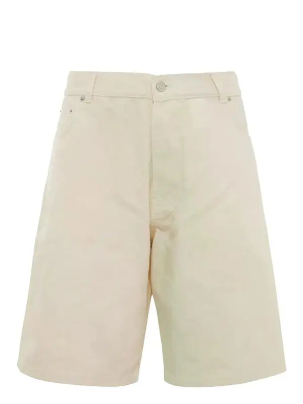 POP TRADING COMPANY Logo-patch Cotton Shorts - Neutrals