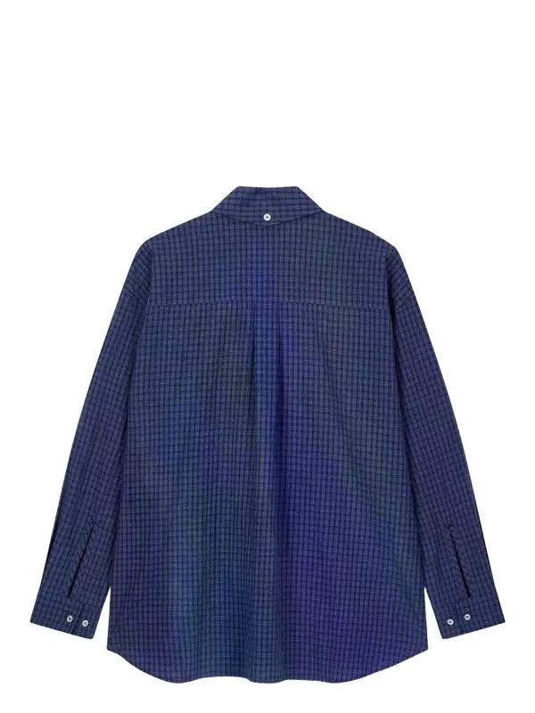 STUDIO TOMBOY Check Pattern Oversized Shirt - Blue