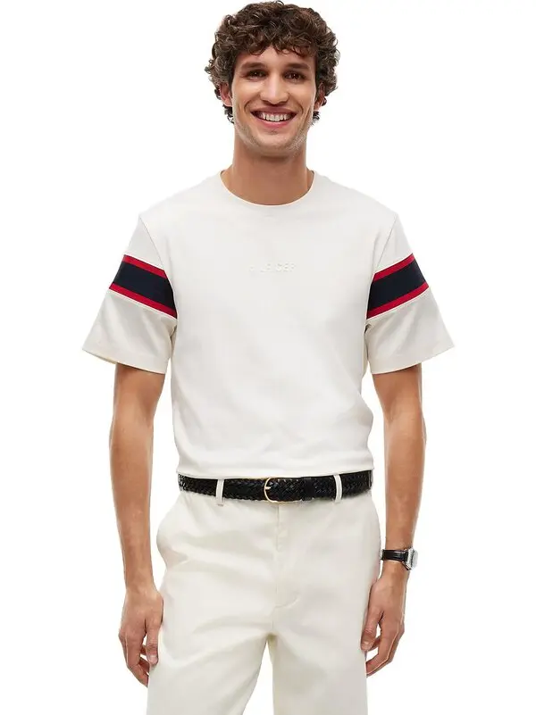 Tommy Hilfiger Varsity Stripe Interlock T-shirt - Ivory Petal