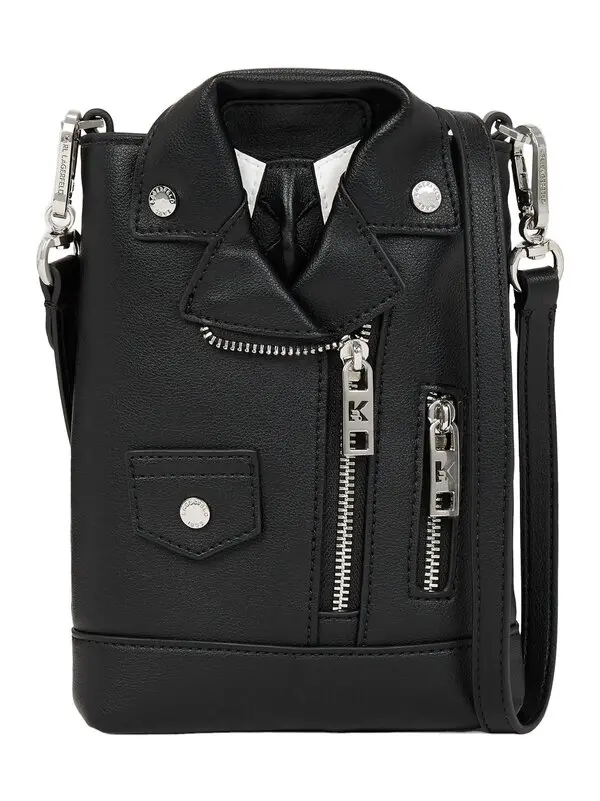 Karl Lagerfeld Ikon Biker Jacket Crossbody Bag - Black