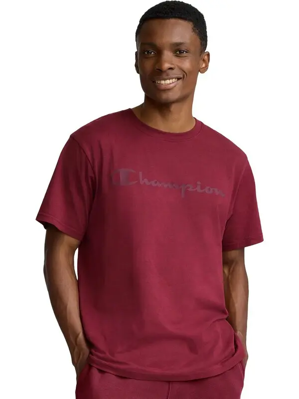 Champion Classic Graphic T-shirt, Tonal Script Logo - Cabernet
