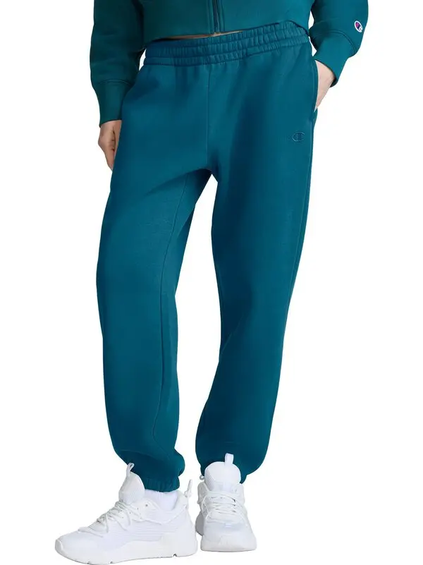 Champion Powerblend Oversized Sweatpants, C Logo - Deep Teal