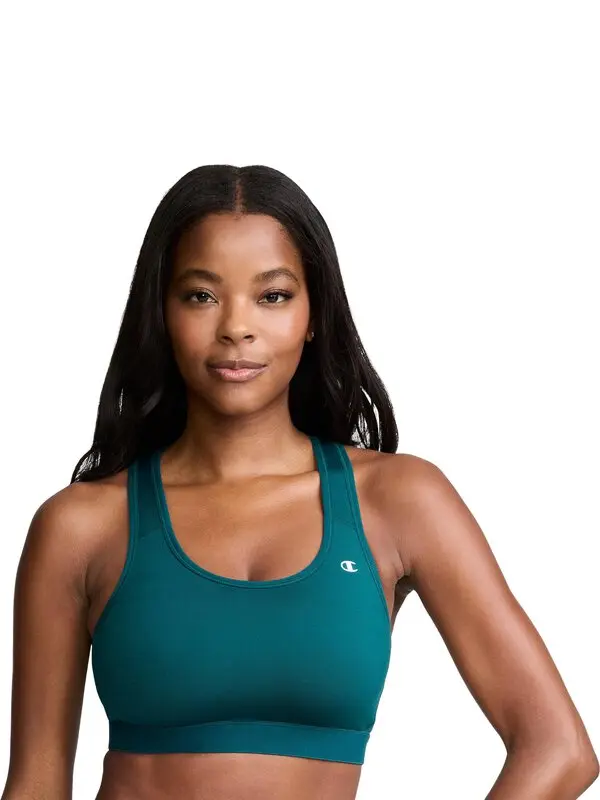 Champion Compression Sports Bra, C Logo - Deep Teal