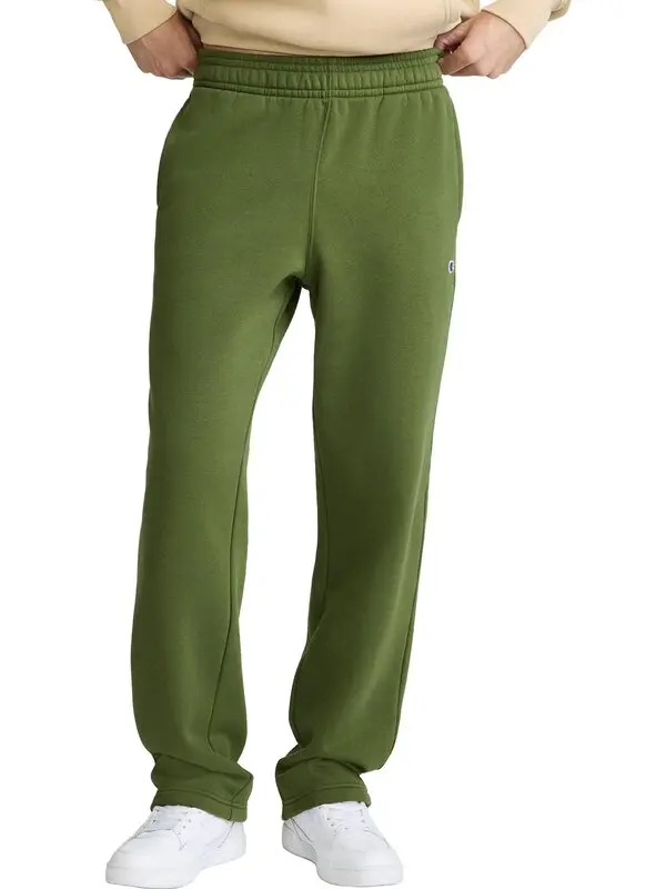 Champion Powerblend Sweatpants, Relaxed Bottom, C Logo - Chive