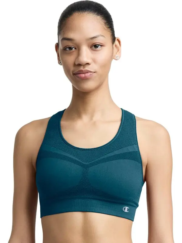 Champion Seamless Racerback Sports Bra - Deep Teal