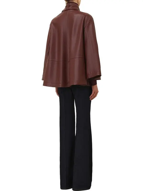 Zimmermann Valiant Leather Pussybow Coat - Claret