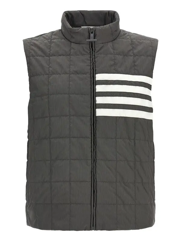 Thom Browne 4bar Ripstop Shiny Vest - Gray