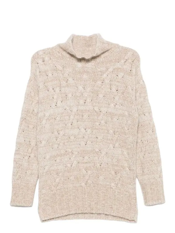 Fabiana Filippi Wool Blend Turtle-neck Sweater - Beige
