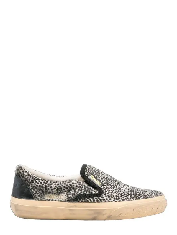 GOLDEN GOOSE Vce Leather Slip-on Sneakers - Black