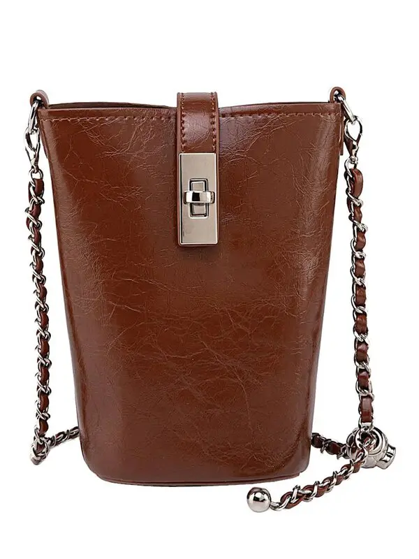 MKF COLLECTION - J'OMOR Evelina Mini Bucket Bag Cognac - Brown