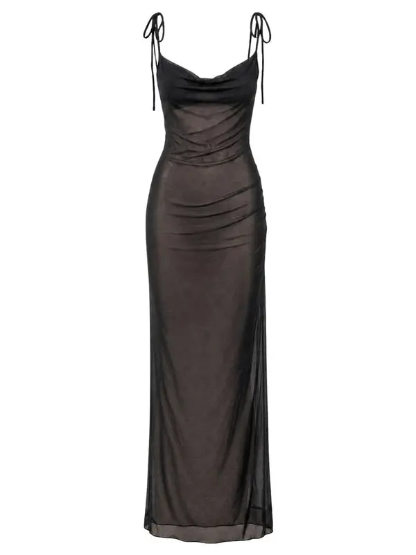 ALOMA STUDIO Enigme Mesh Maxi Dress - Black