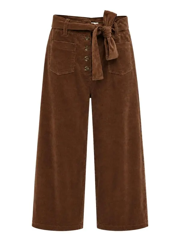 SVETLANA K Mitya Trousers – High-waisted Cropped Organic Cotton In Cappuccino - Brown