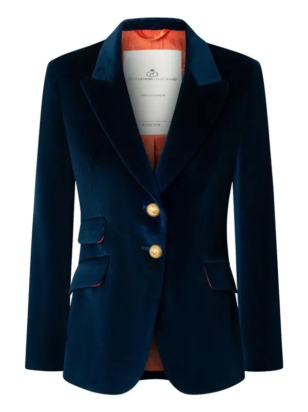 THE EXTREME COLLECTION Velvet Blazer Oliva - Blue