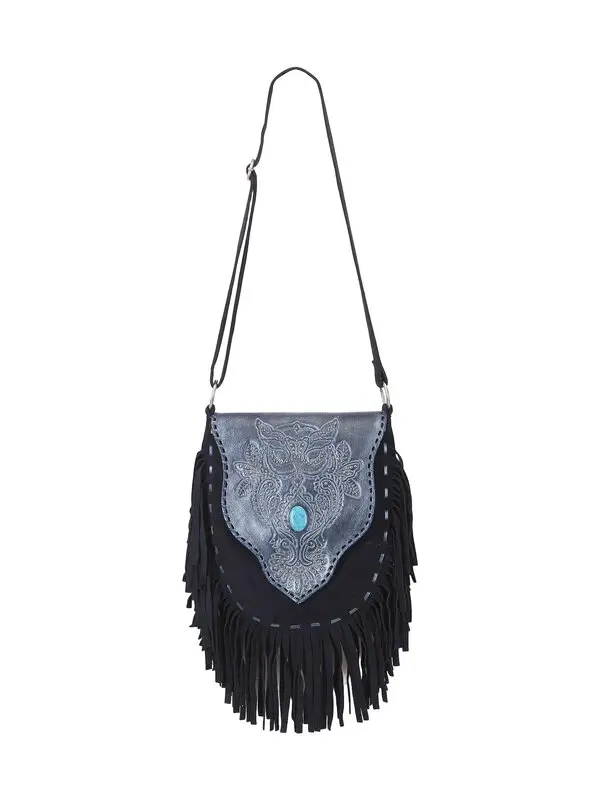 JODI LEE Benny Owl Bag Metallic Navy - Blue