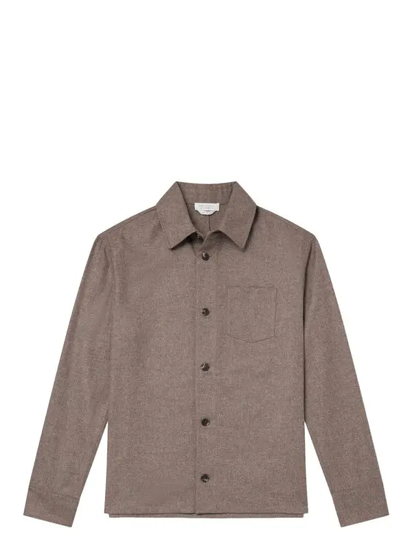Gabriela Hearst Drew Wool And Cashmere-blend Shirt - Brown