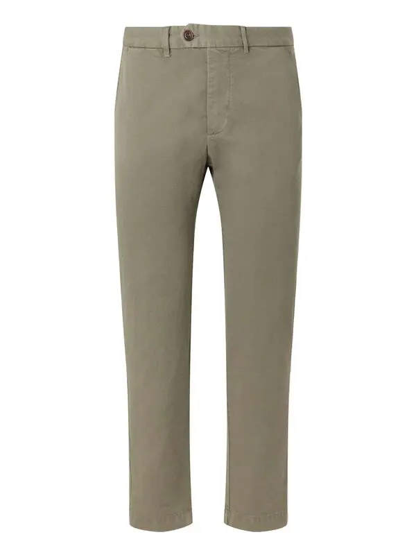 Hartford Taylor Straight-leg Cotton Gabardine Trousers - Green