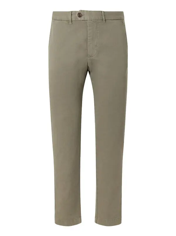 Hartford Taylor Straight-leg Cotton Gabardine Trousers - Green