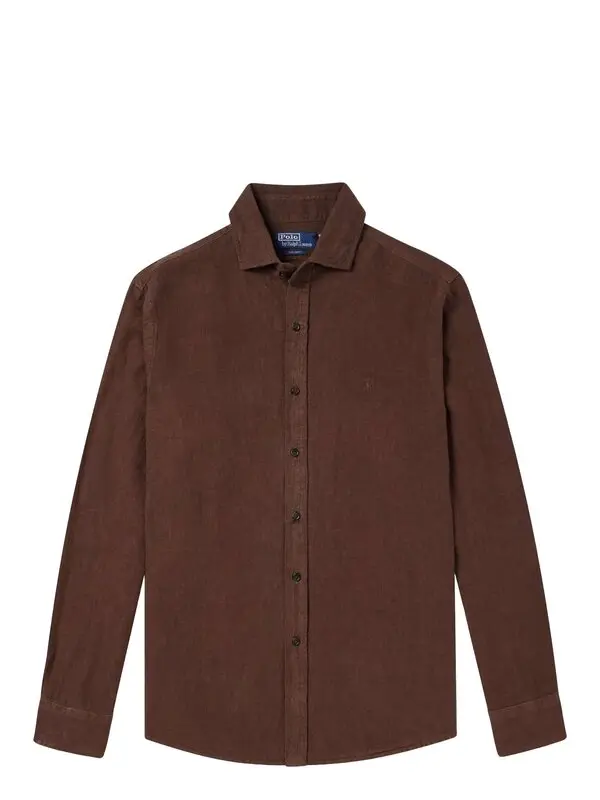 Polo Ralph Lauren Logo-embroidered Linen Shirt - Brown