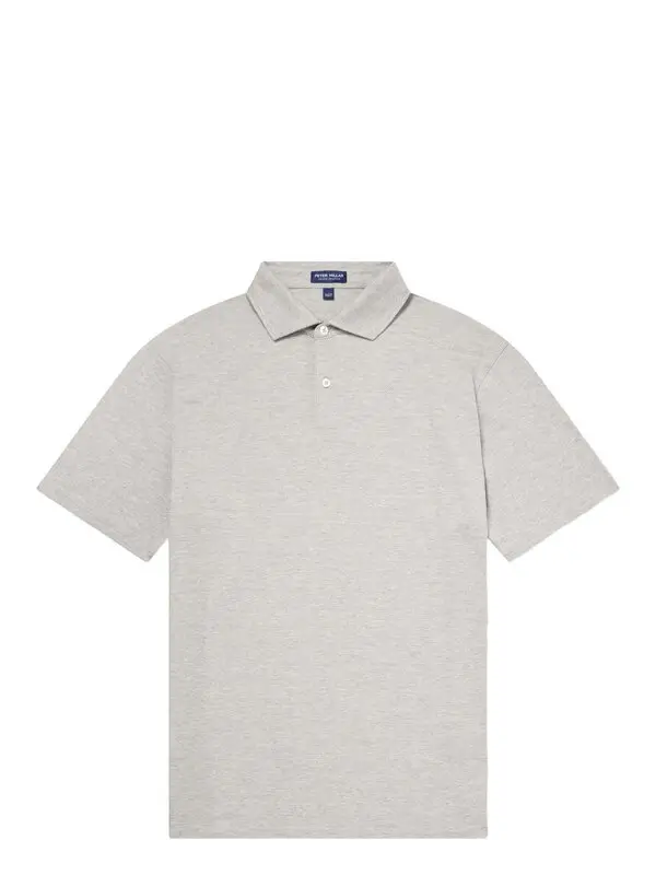 Peter Millar Excursionist Cotton-blend Herringbone Polo Shirt - Gray