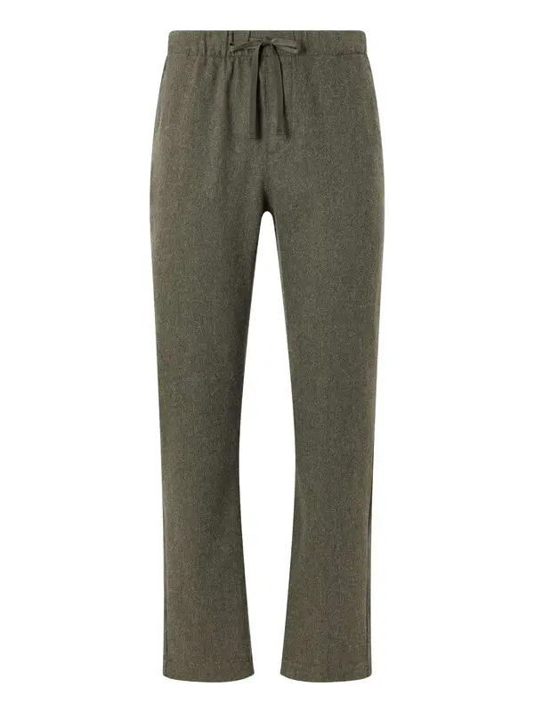 Hartford Joggy Straight-leg Wool Woven Trousers - Green