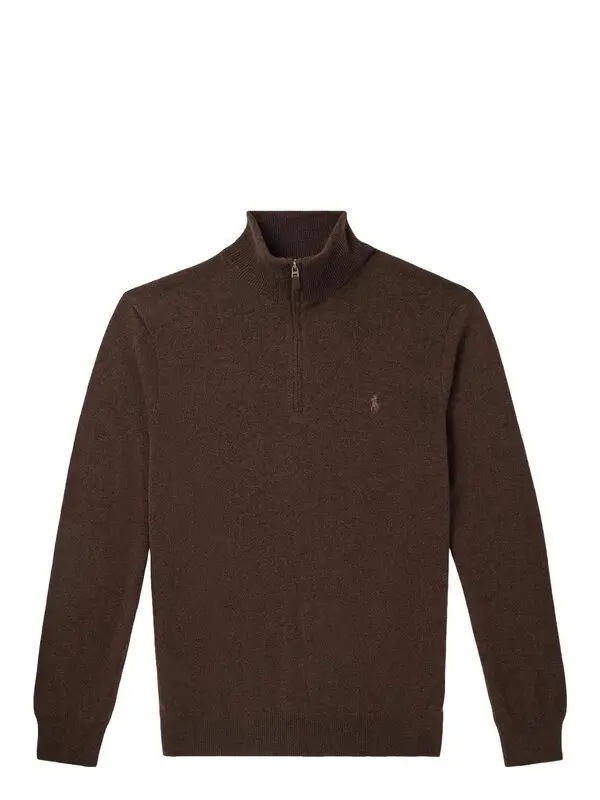 Polo Ralph Lauren Wool Quarter Zip Sweater - Brown