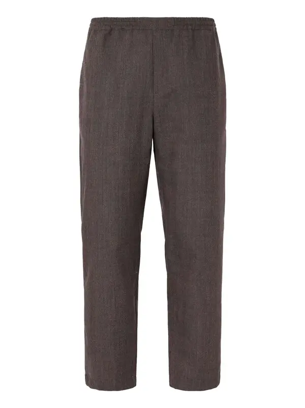 A KIND OF GUISE Banasa Straight-leg Virgin Wool Drawstring Trousers - Brown