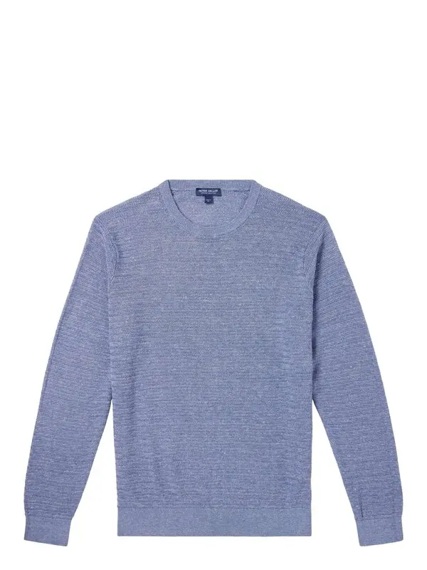 Peter Millar Rhodes Linen And Cotton-blend Sweater - Blue