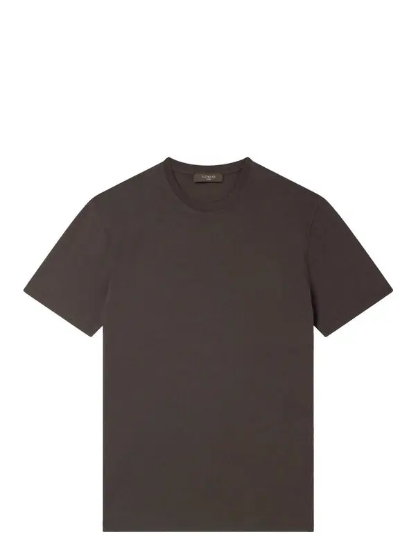 SLOWEAR Zanone Cotton-jersey T-shirt - Brown